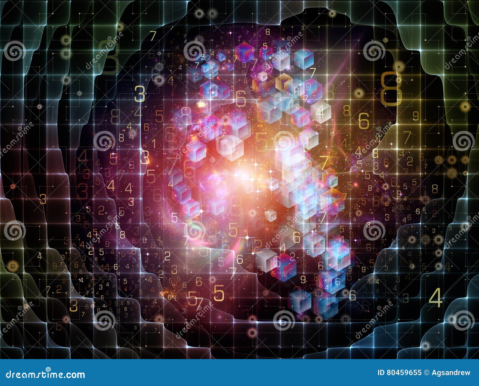 Acceleration of Digital Grid Stock Illustration - Illustration of ...