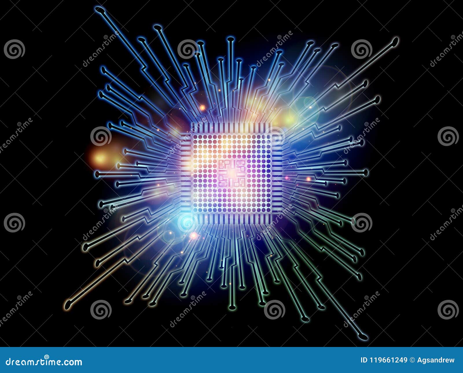 Acceleration of Digital Processor Stock Illustration - Illustration of ...