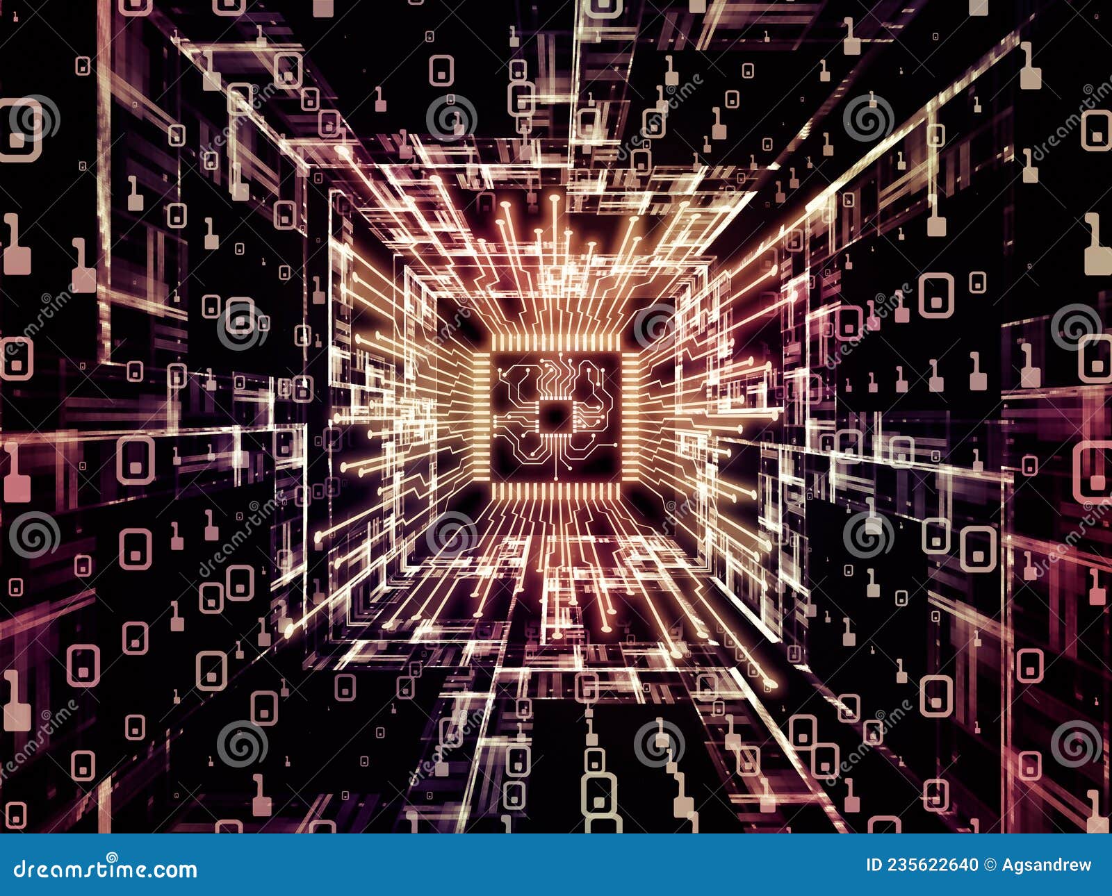 Acceleration of Digital Processor Stock Illustration - Illustration of ...