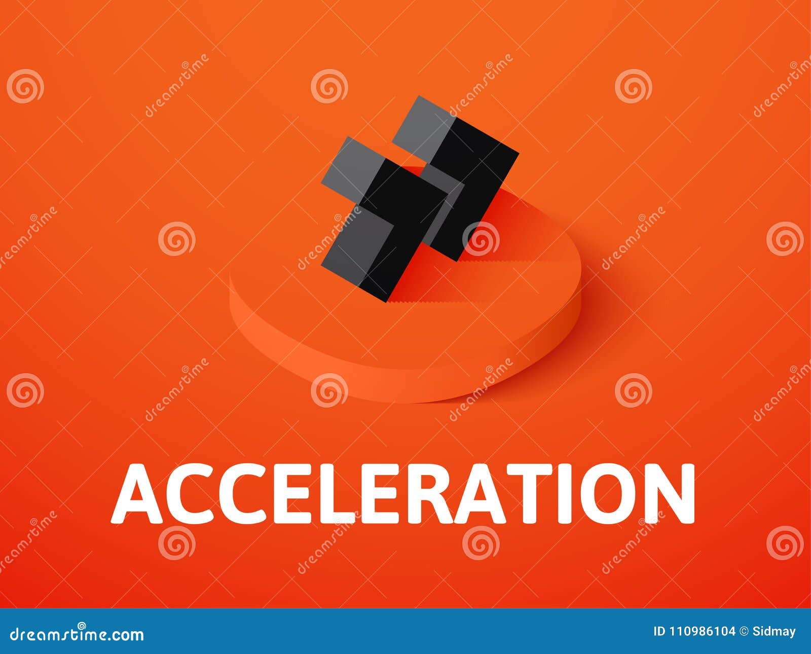 Acceleration Isometric Icon, On Color Background Vector Illustration ...