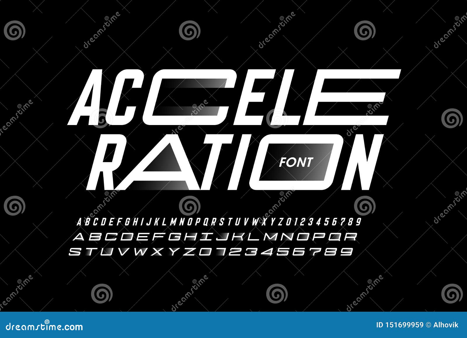 Acceleration style font stock vector. Illustration of acceleration ...
