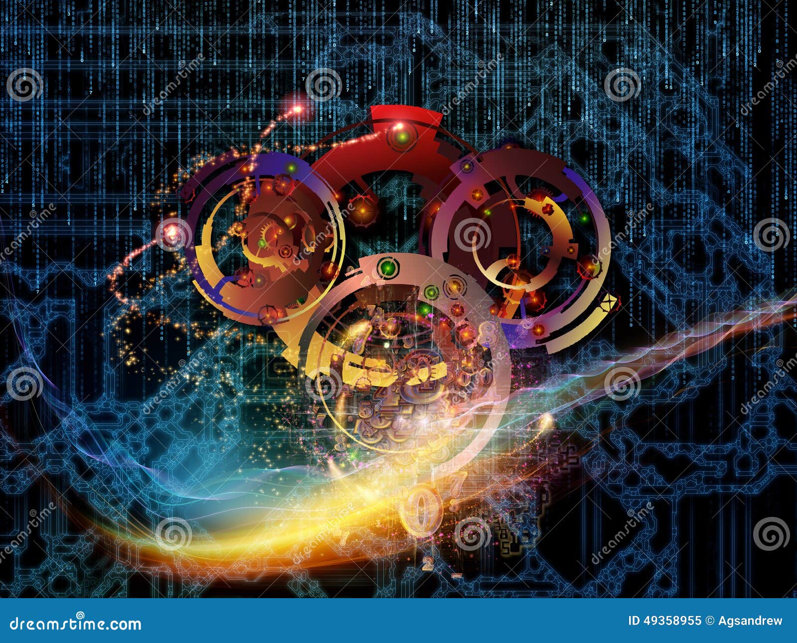 Acceleration of Technology stock illustration. Illustration of fractal ...