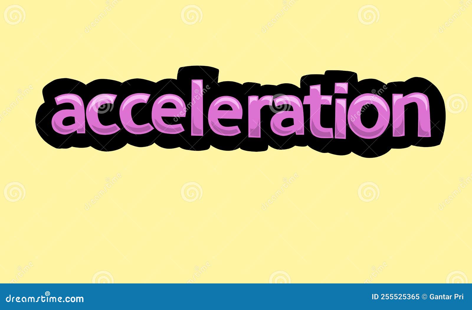 ACCELERATION Writing Vector Design on a Yellow Background Stock ...