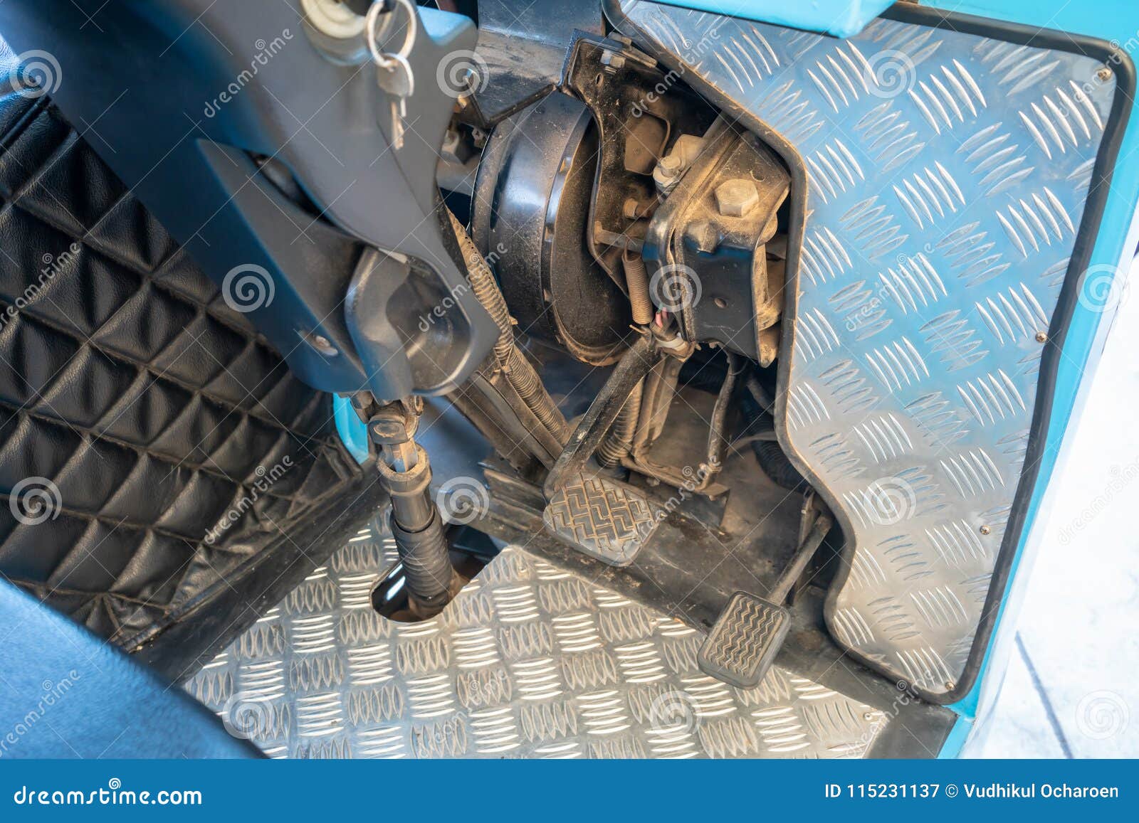Accelerator and Break Pedals of Shuttle Bus. Stock Image - Image of ...