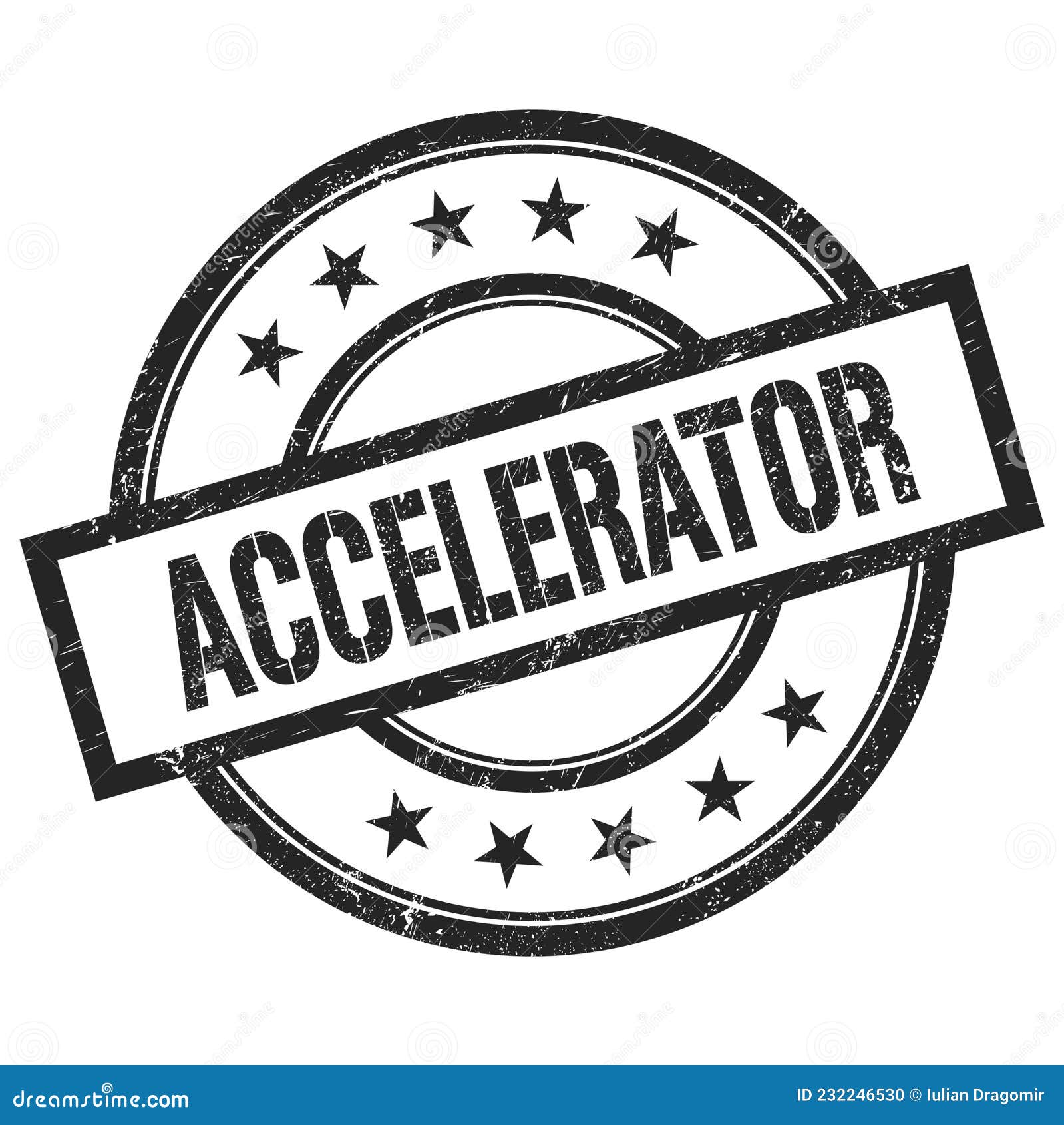 ACCELERATOR Text Written on Black Vintage Round Stamp Stock ...