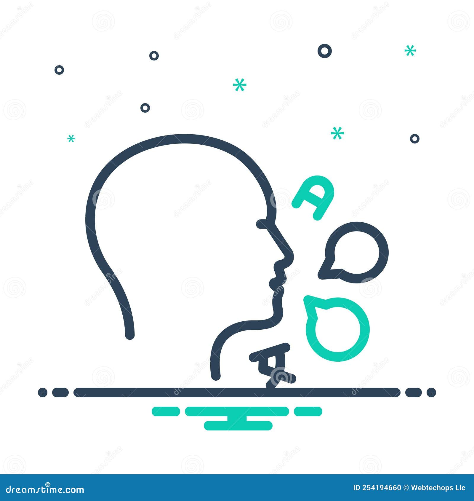 Mix Icon for Accent, Pronunciation and Talk Stock Illustration ...