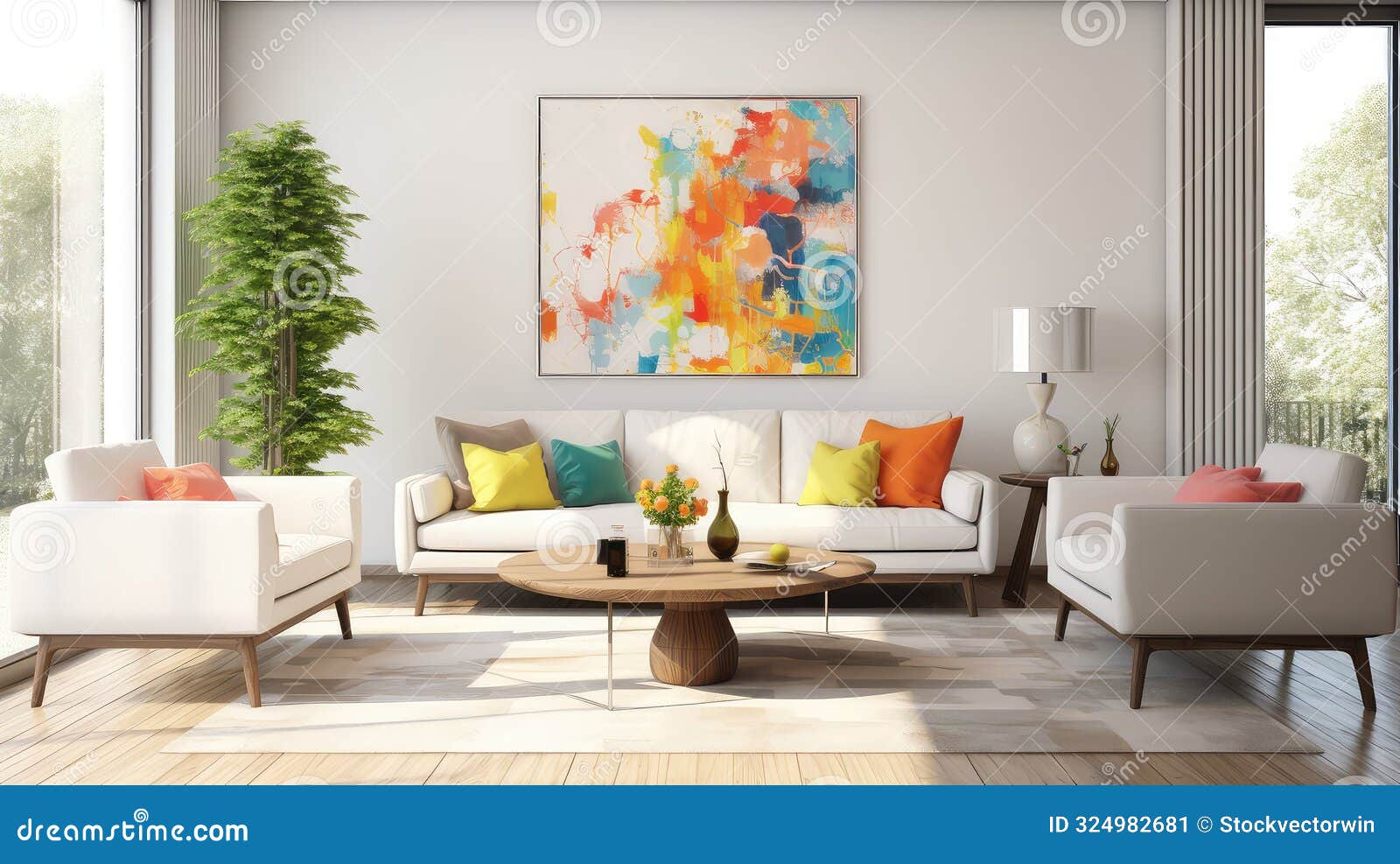 Accent Interior Design Plan Stock Illustration - Illustration of ...
