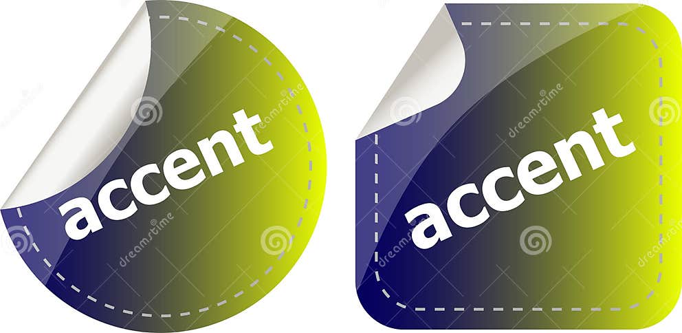 Accent Stickers Set on White, Icon Button Stock Illustration ...