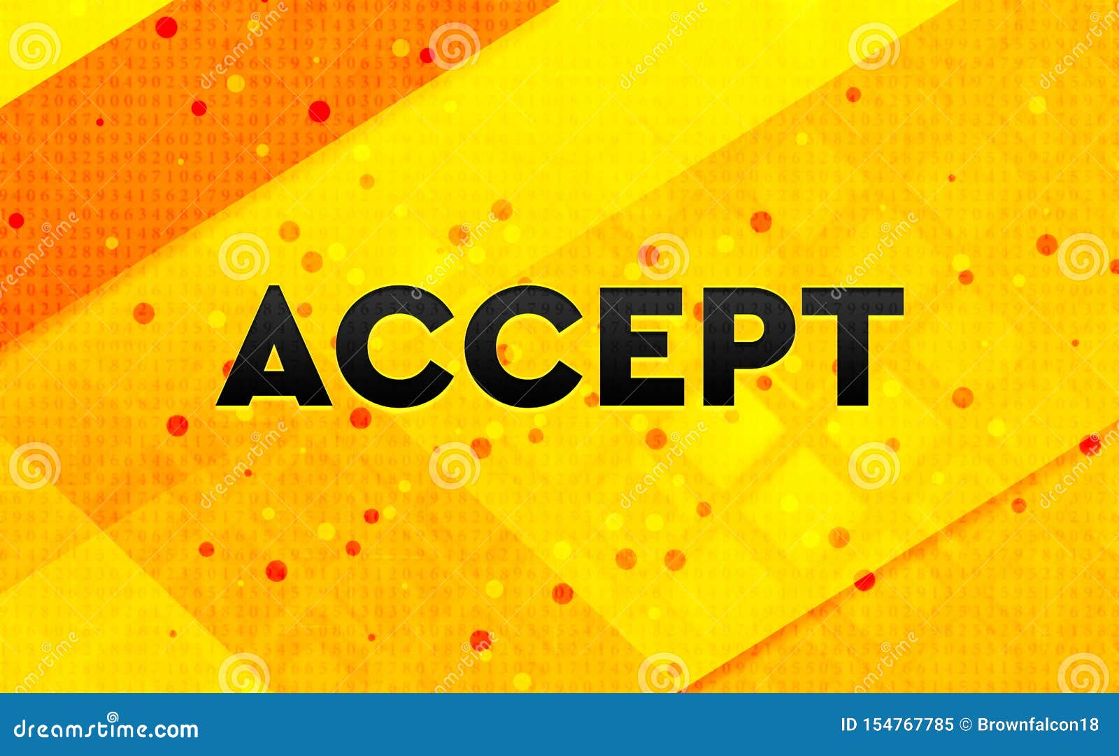 Accept Abstract Digital Banner Yellow Background Stock Illustration ...