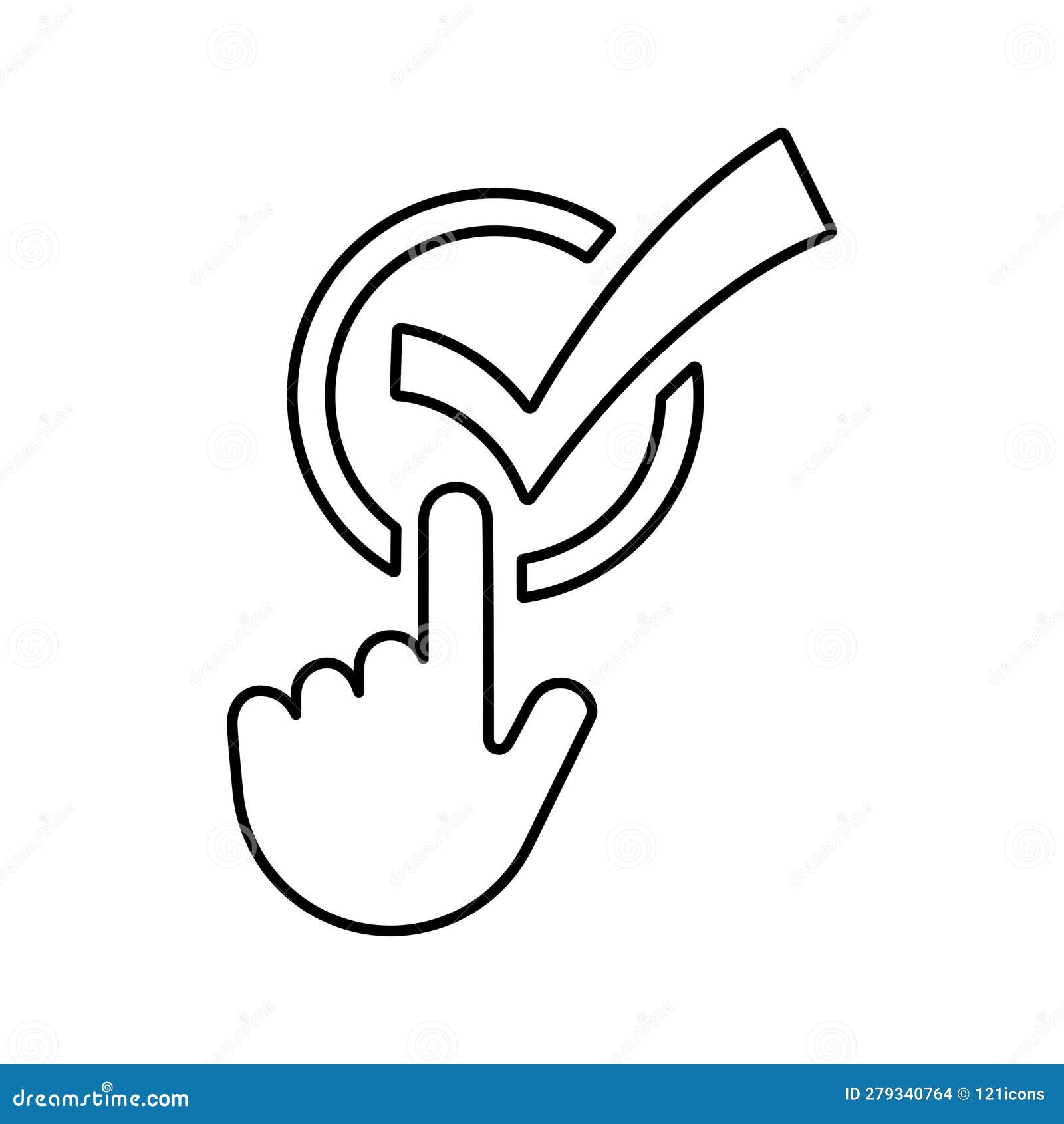 Accept, Approve Hand Icon. Line, Outline Symbol Stock Illustration ...