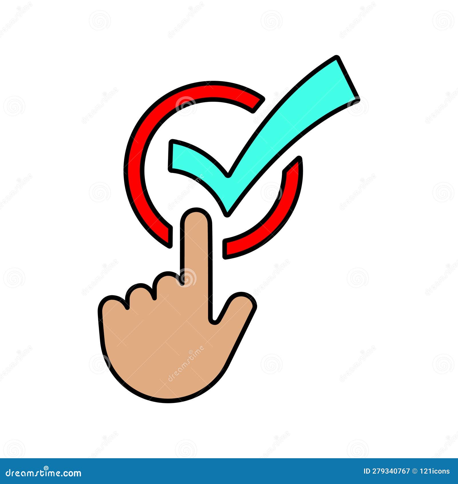 Accept, approve hand icon stock illustration. Illustration of agree ...