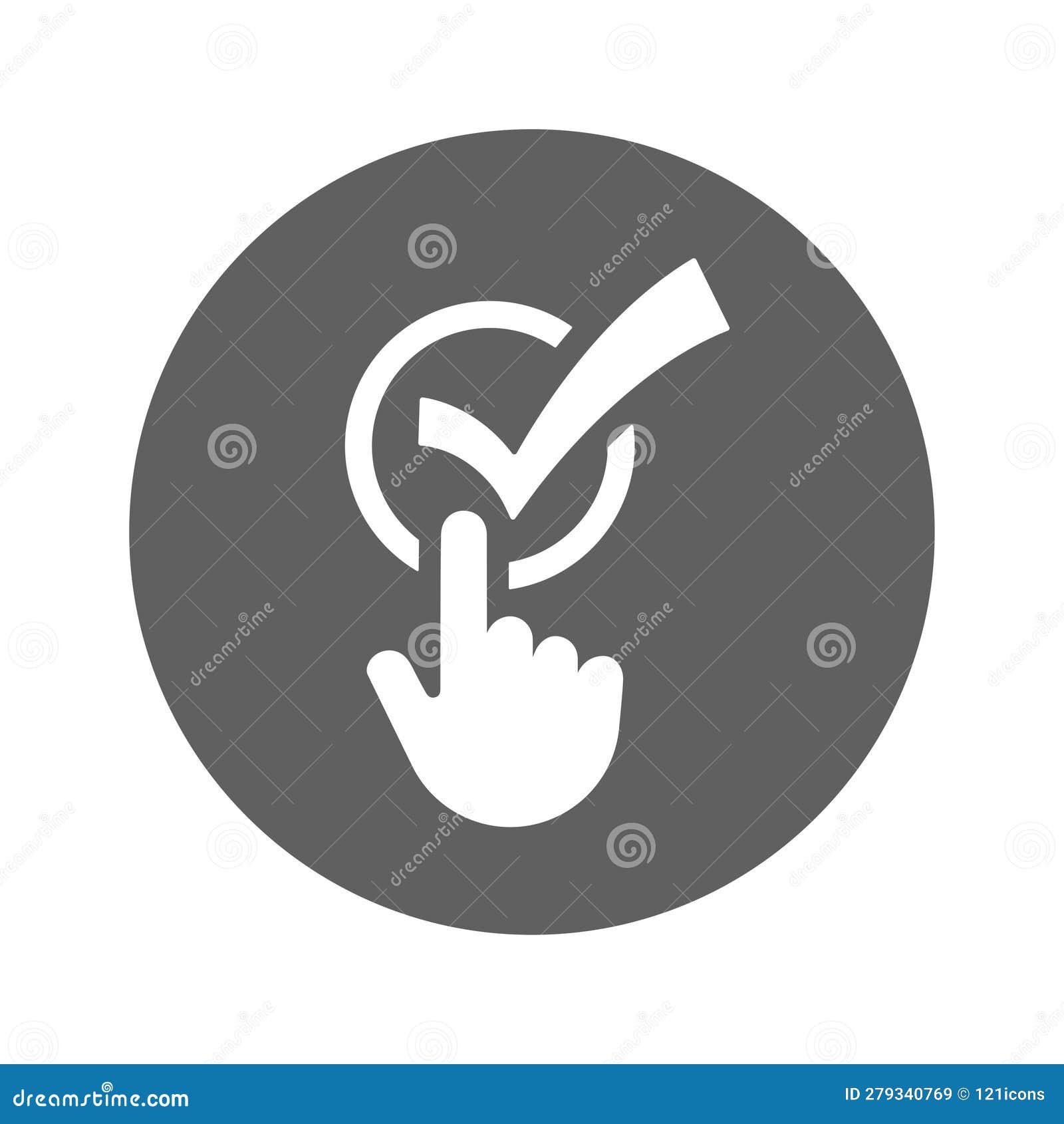 Accept, approve hand icon stock illustration. Illustration of type ...