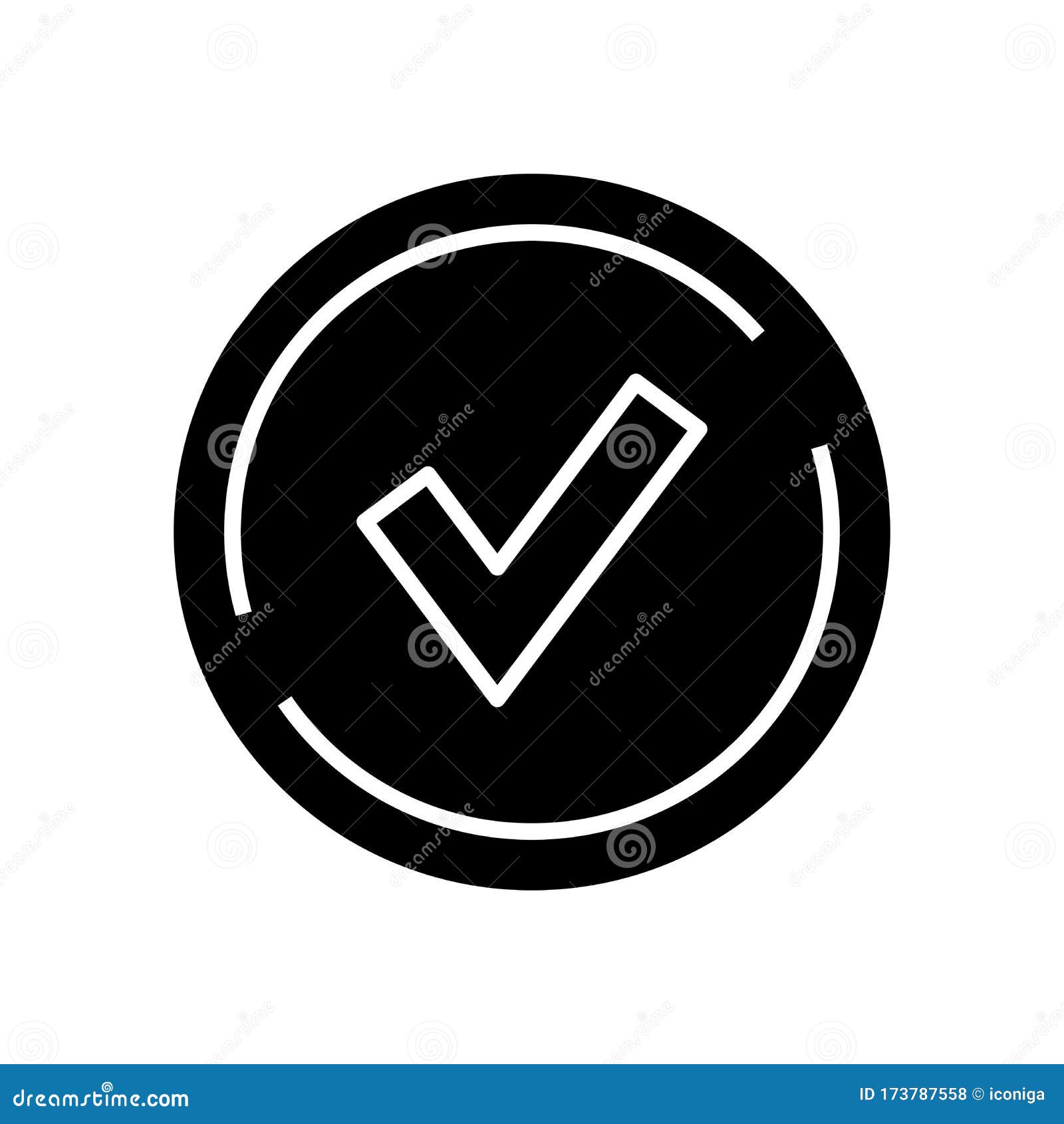 Accept Black Icon, Concept Illustration, Vector Flat Symbol, Glyph Sign ...