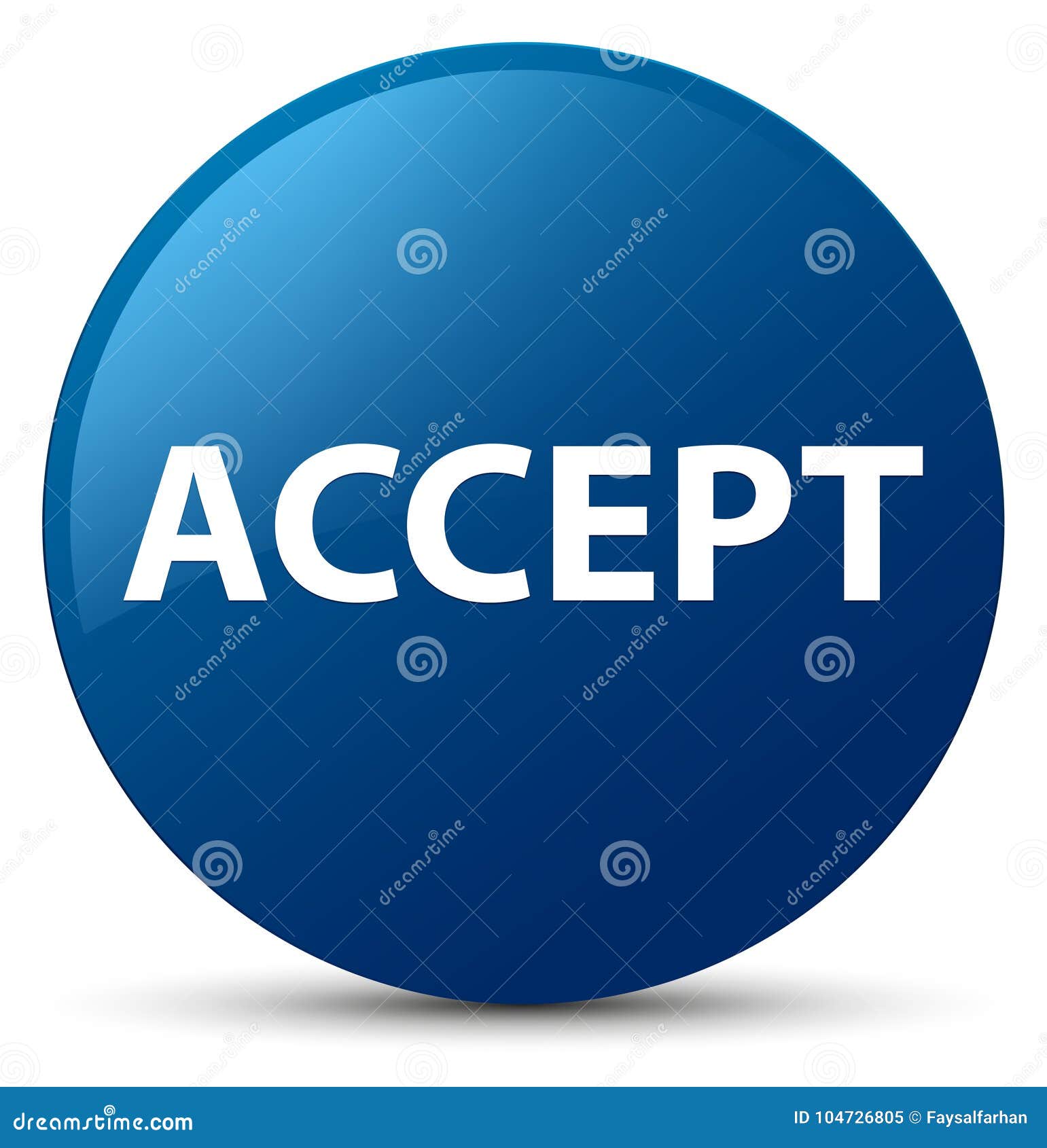 Accept blue round button stock illustration. Illustration of validate ...