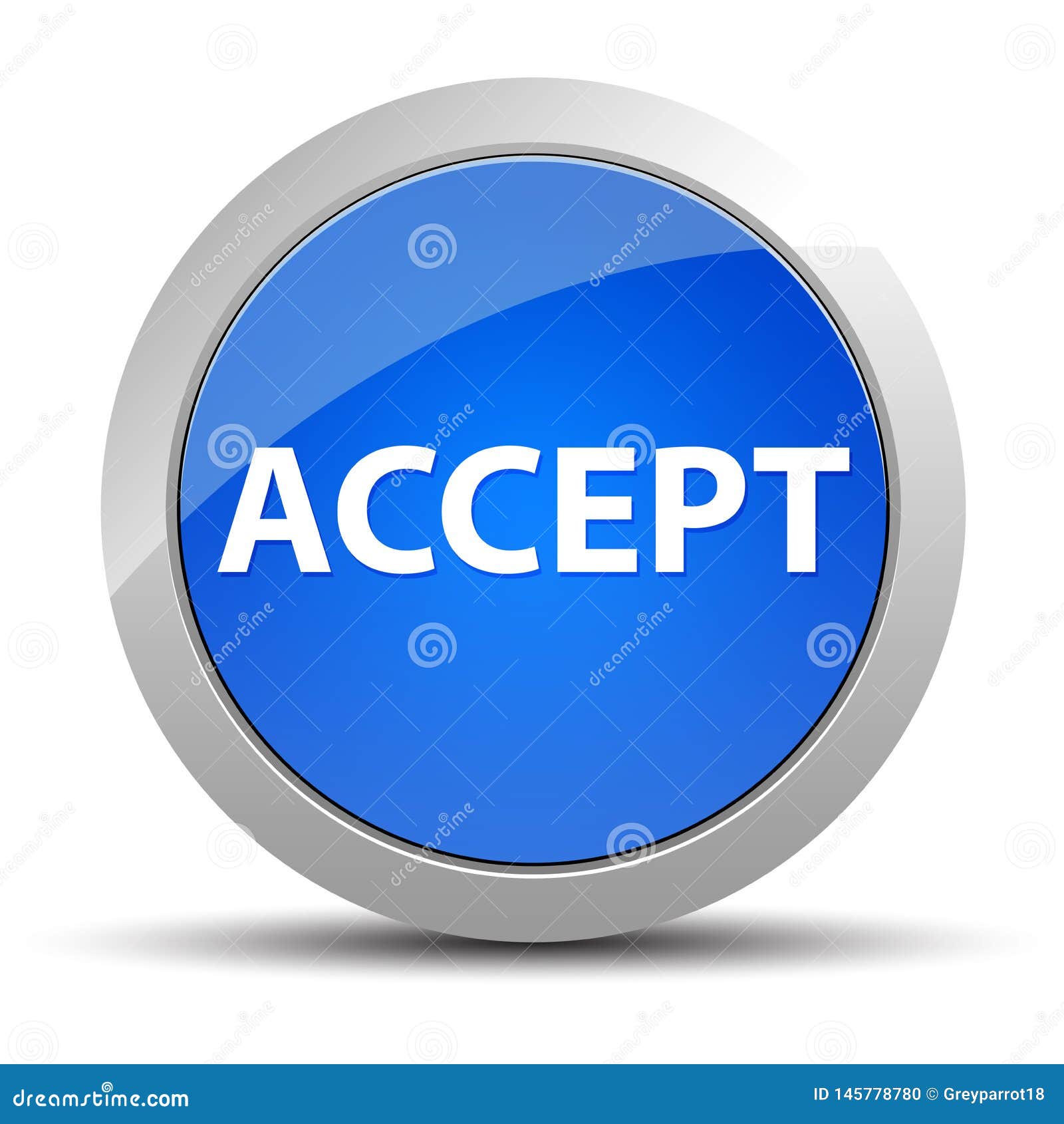 Accept blue round button stock illustration. Illustration of affirm ...