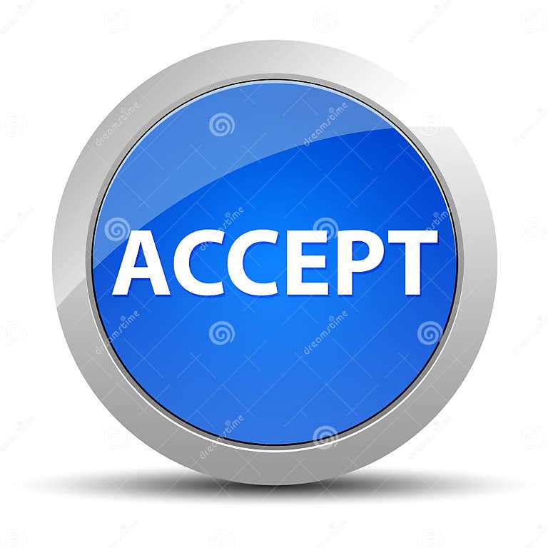 Accept blue round button stock illustration. Illustration of affirm ...