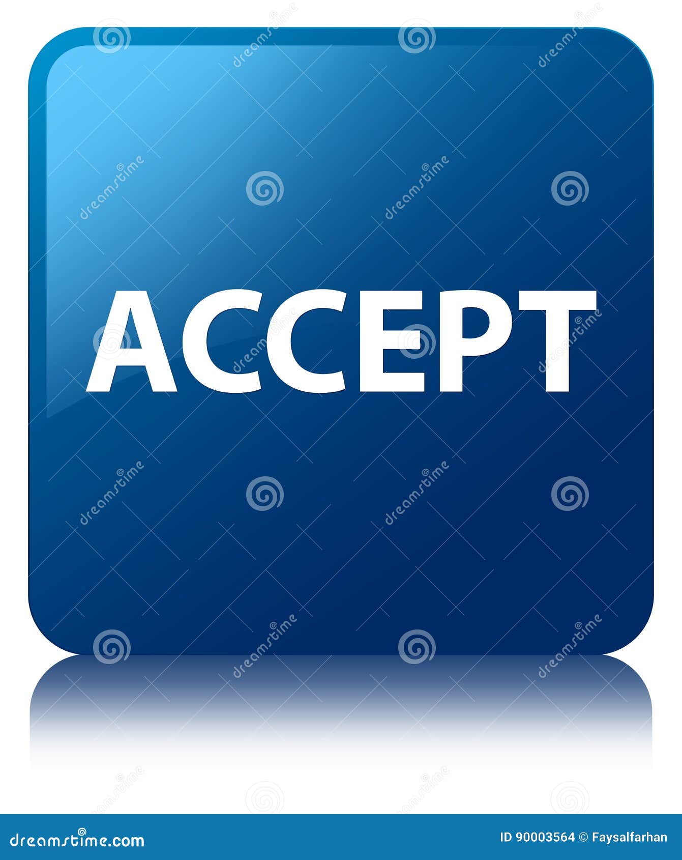 Accept blue square button stock illustration. Illustration of receive ...