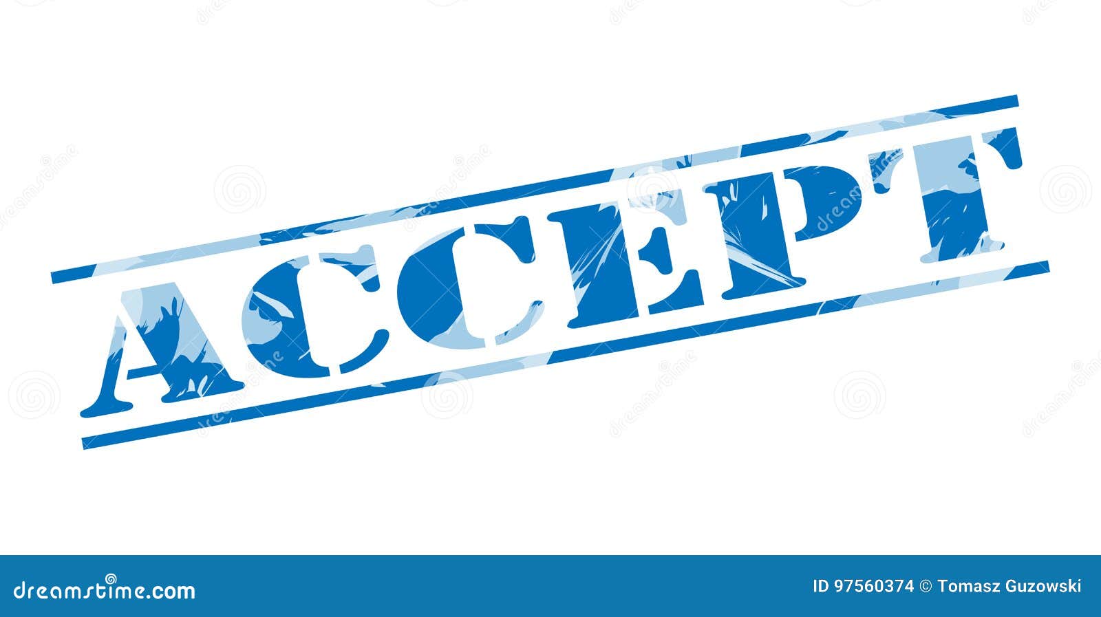Accept blue stamp stock illustration. Illustration of isolated - 97560374