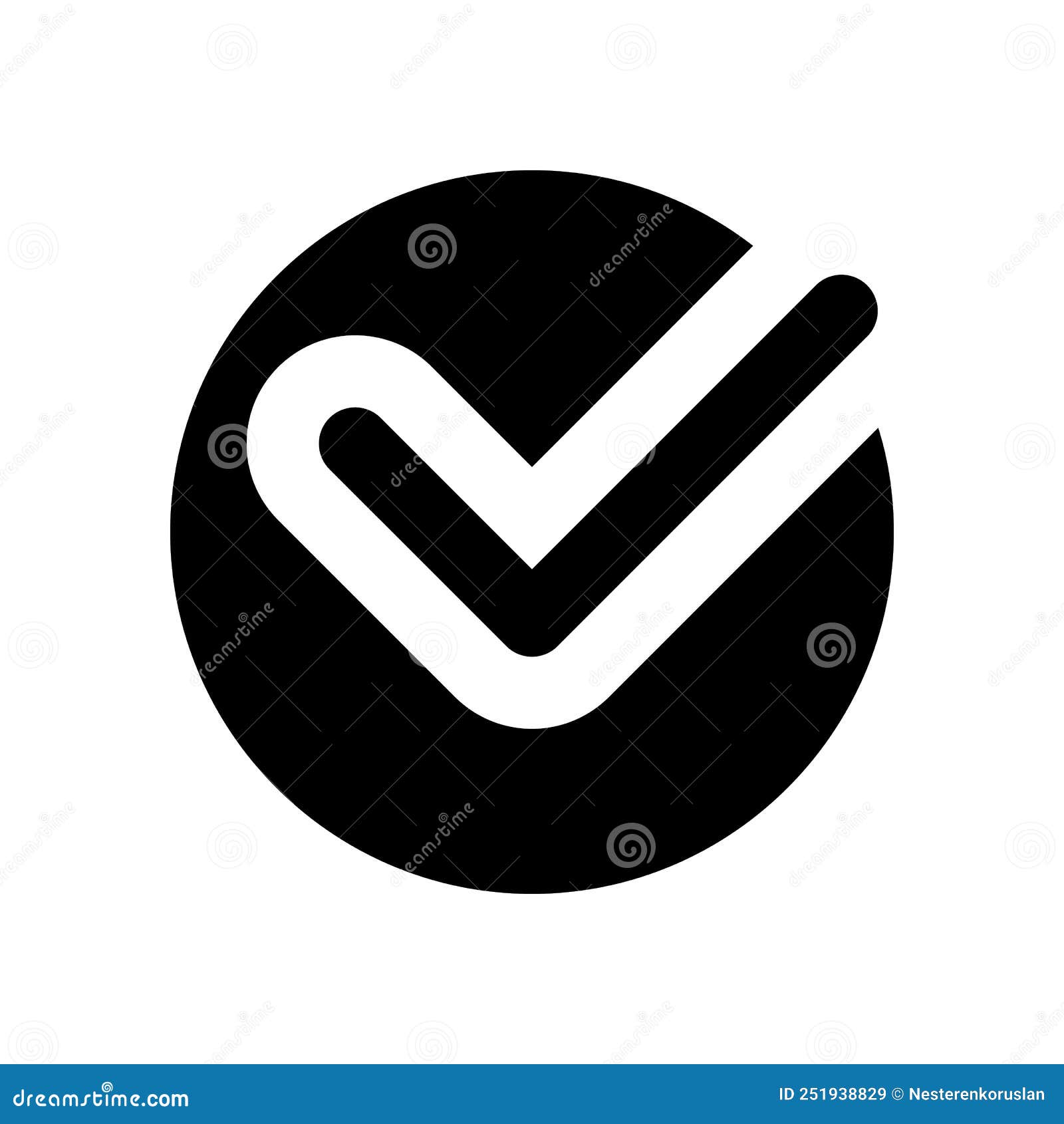 Accept Button Black Glyph Ui Icon Stock Vector - Illustration of tick ...