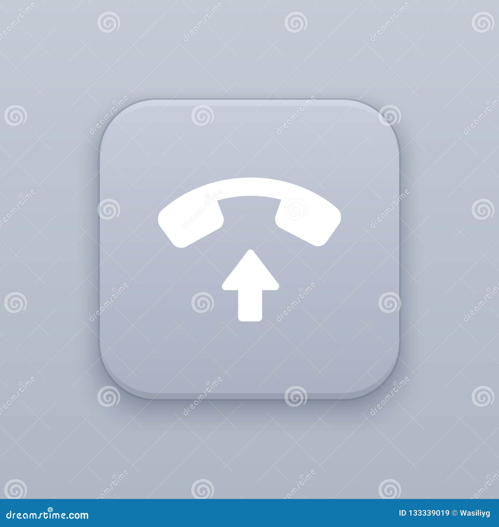 Accept Call, Gray Vector Button with White Icon Stock Vector ...
