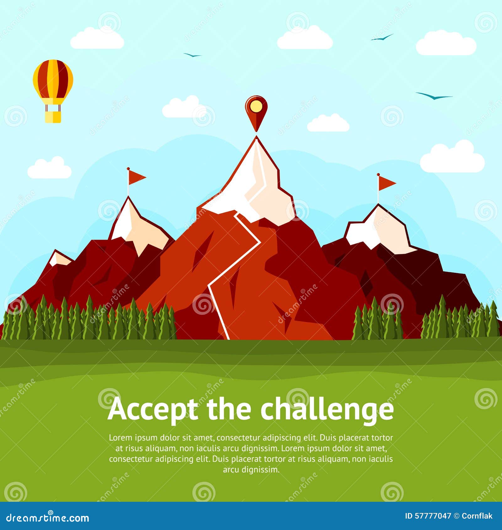 Accept the Challenge Concept Card with High Stock Vector - Illustration ...