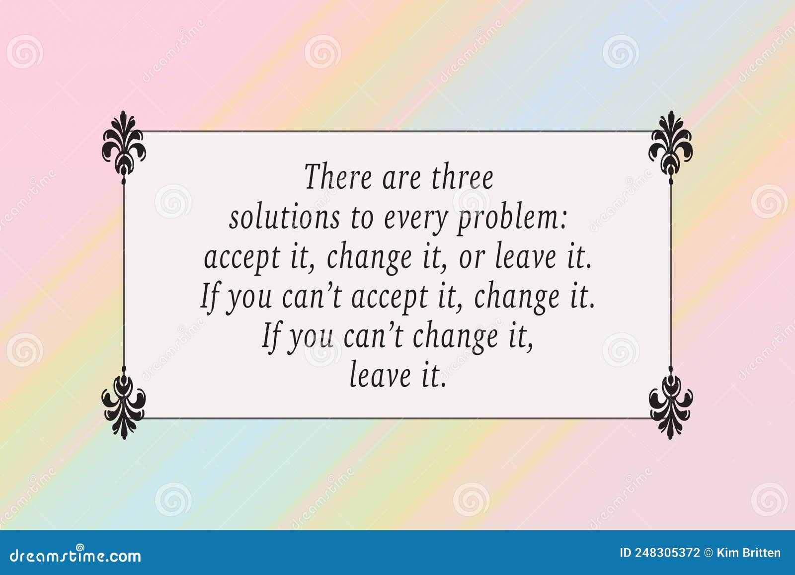 Accept, Change or Leave it Solutions To Problems Quote on Pastel Pink ...