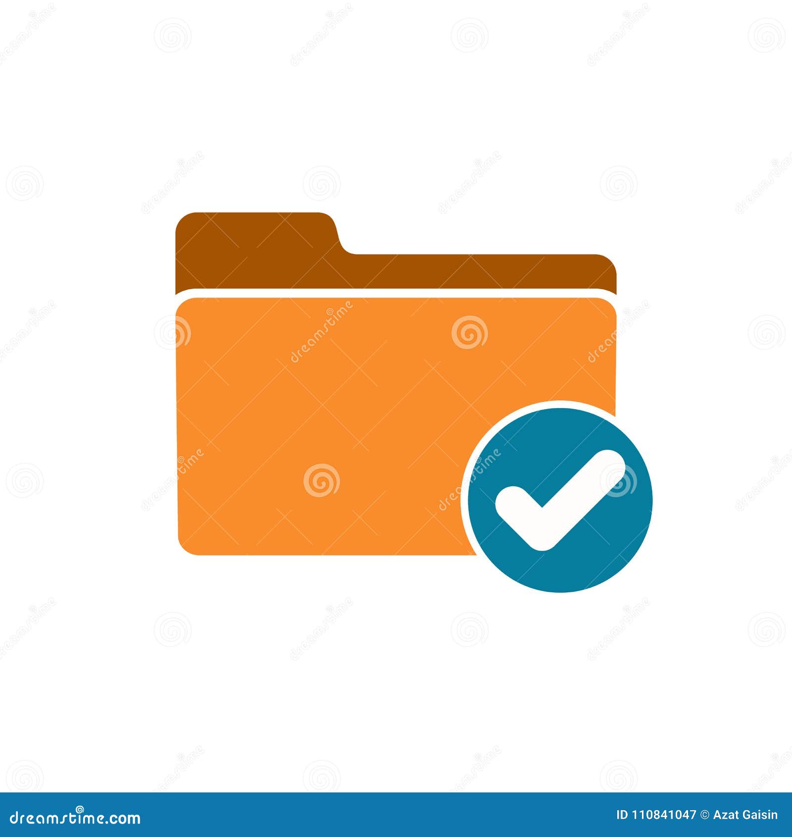 Accept Check Folder Good Ready Valid Verify Icon Stock Vector ...
