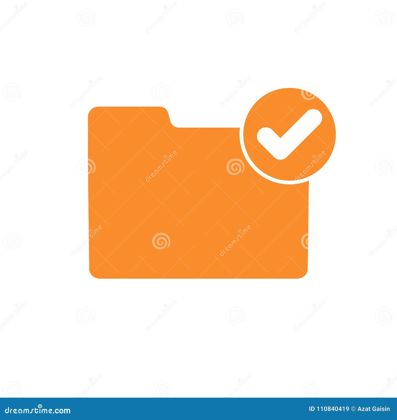 Accept Check Folder Good Ready Valid Verify Icon Stock Vector ...