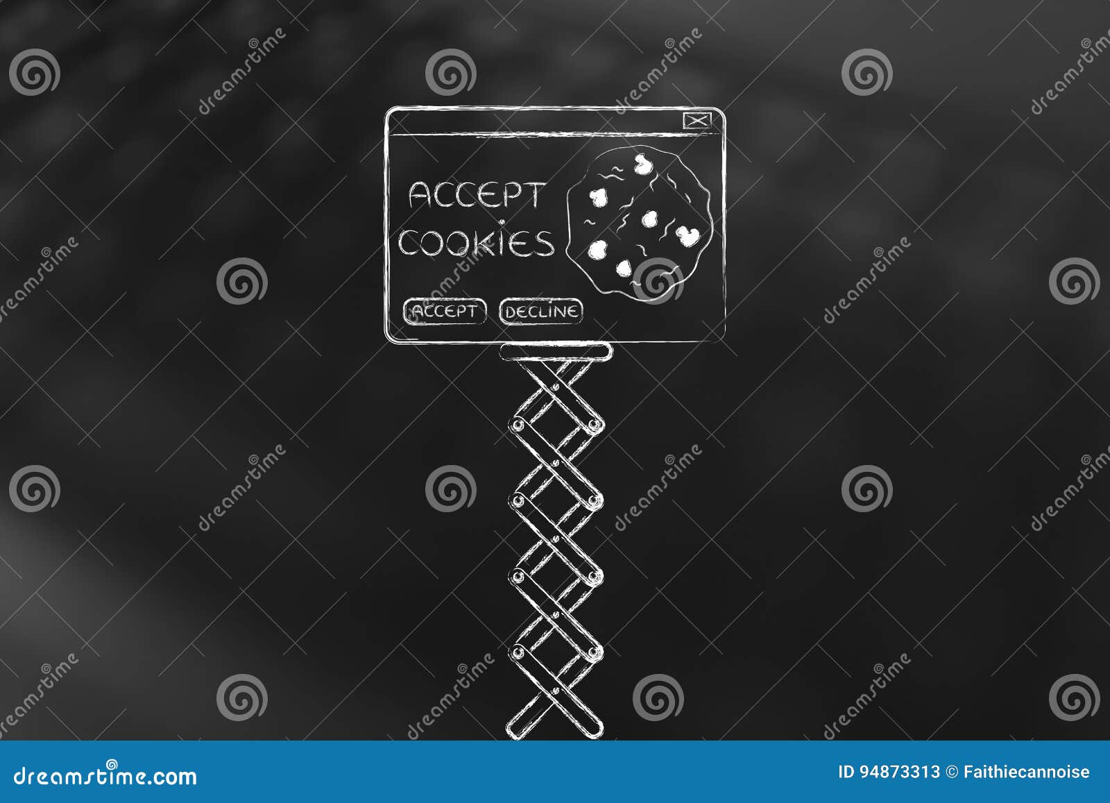 Accept Cookies Pop-up Message on a Spring Stock Illustration ...