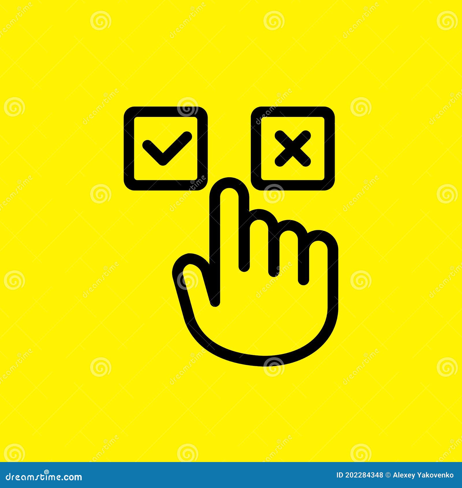 Accept and Decline Buttons Icon. Yes or No Click. Approve and Delete ...