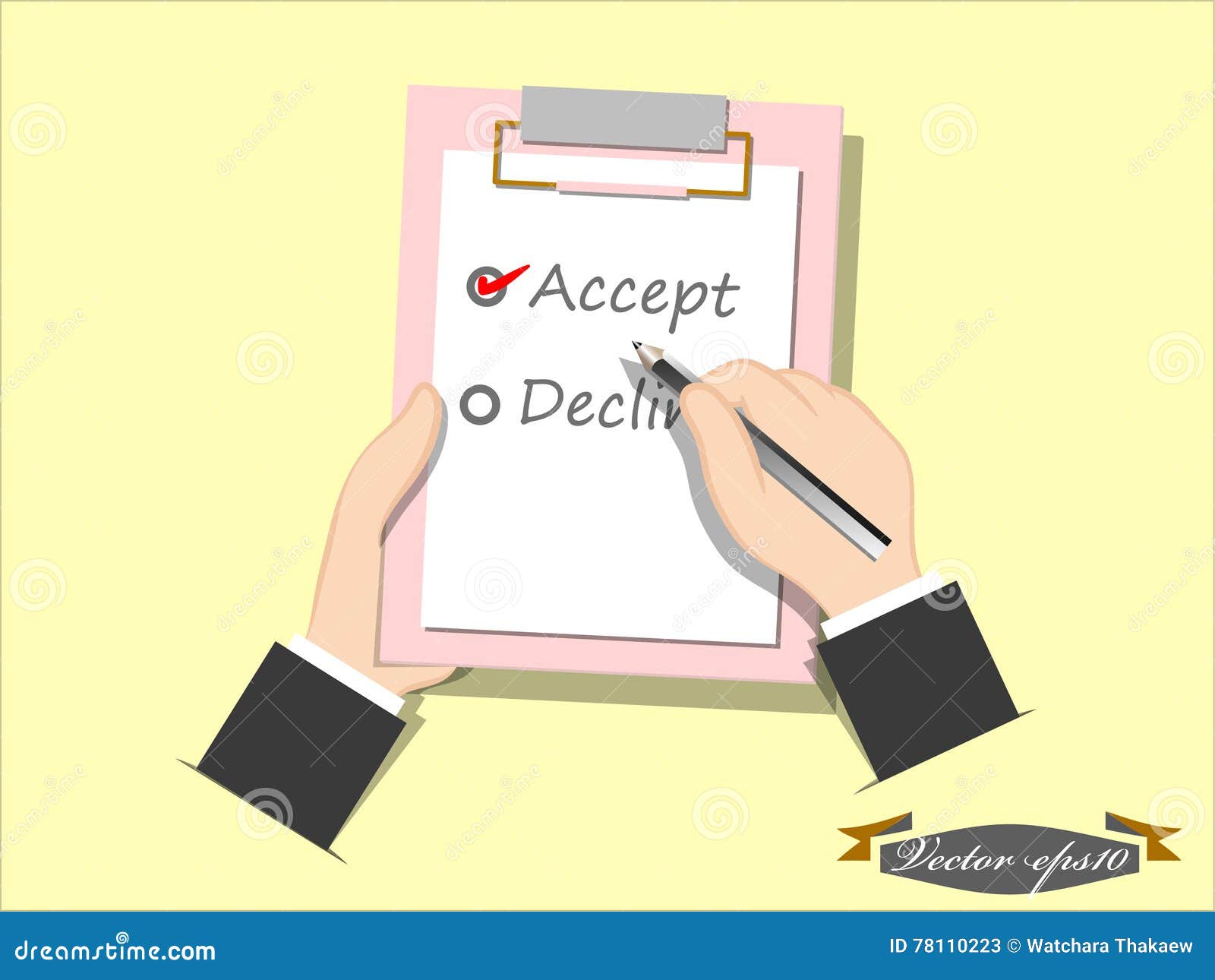 Accept And Decline Check And X Mark Signs Stock Illustration ...