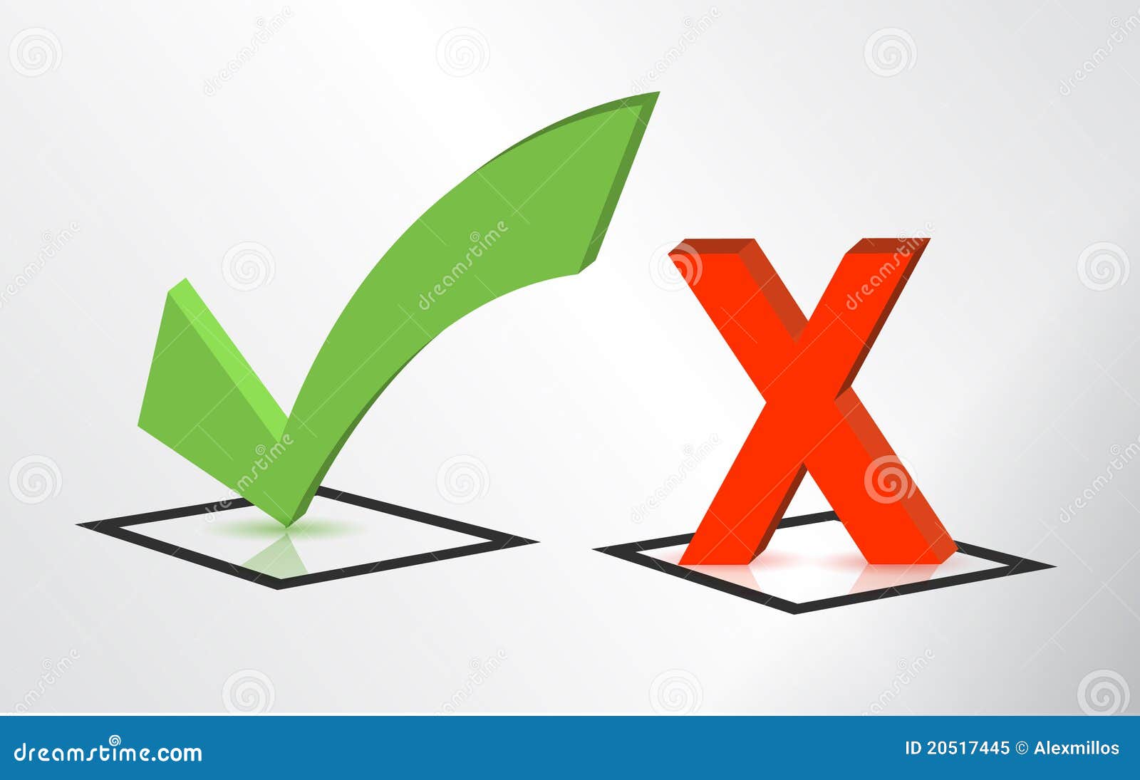 Accept and Decline Check and X Mark Signs Stock Illustration ...