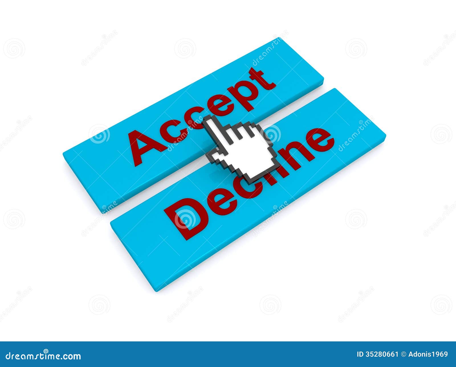 Accept or Decline Decision Graphic Stock Image - Image of pointer ...