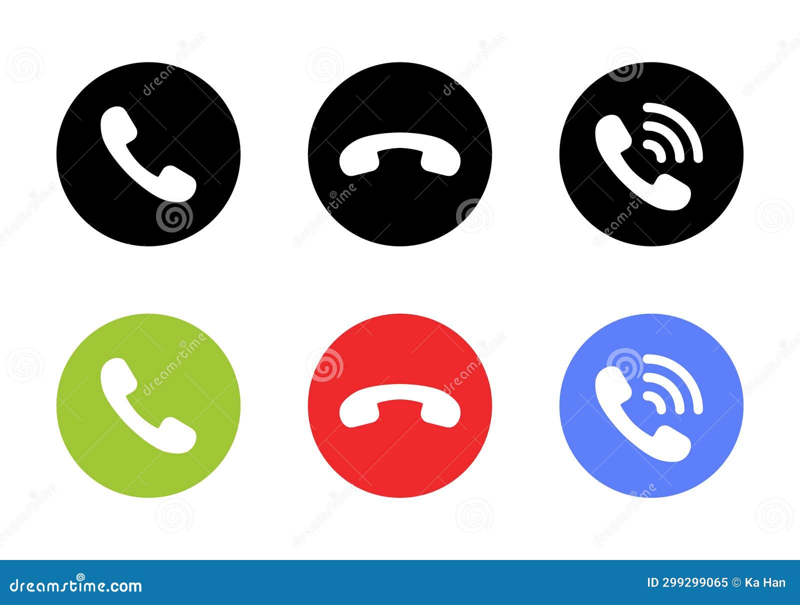 Accept and Decline Incoming Call Icon in Flat Style. Answer, Reject ...