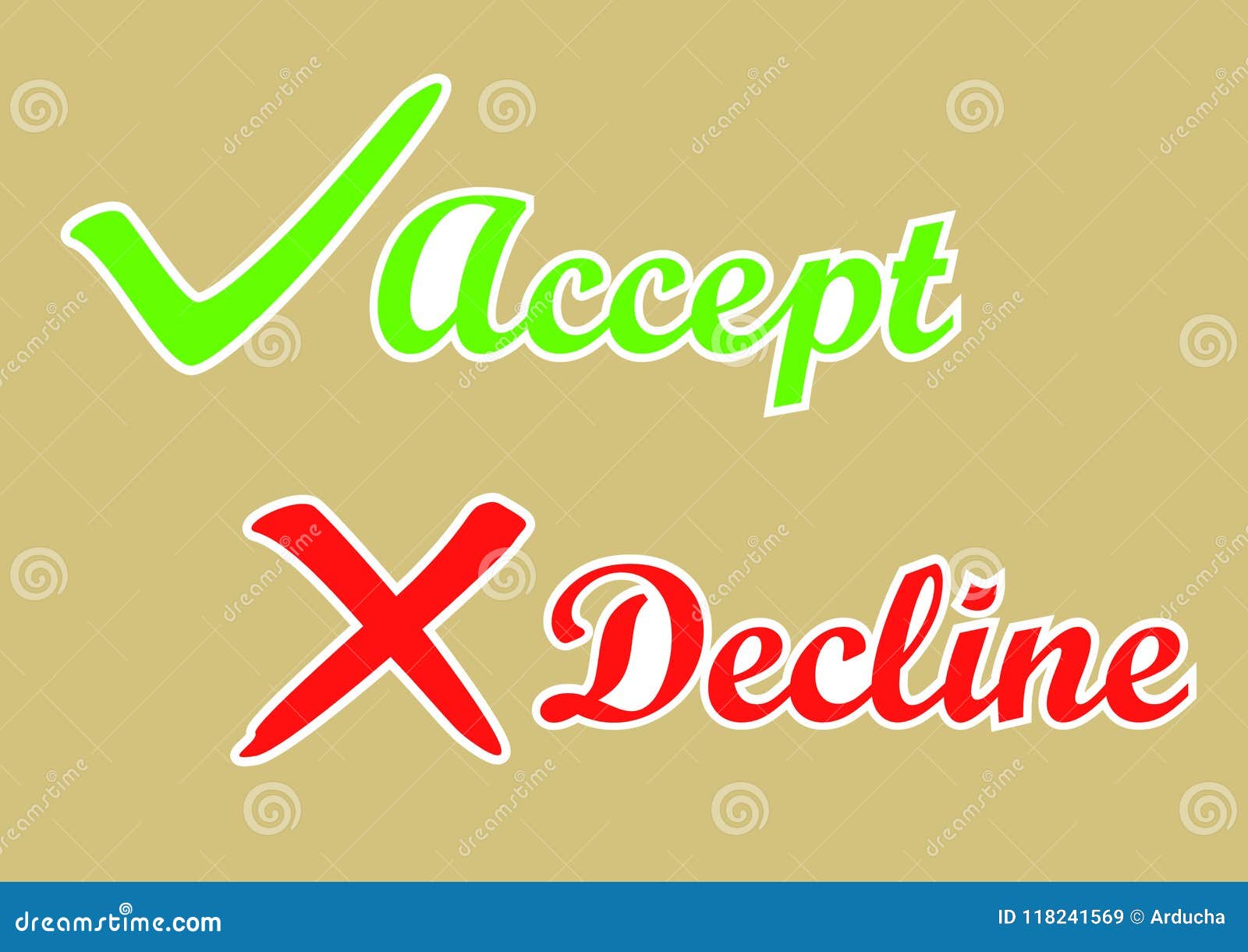 Accept decline stock vector. Illustration of check, accept - 118241569