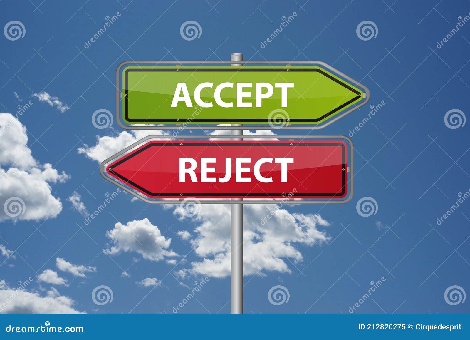 Accept or Deny Signposts Opposite Directions Choose Options Job ...