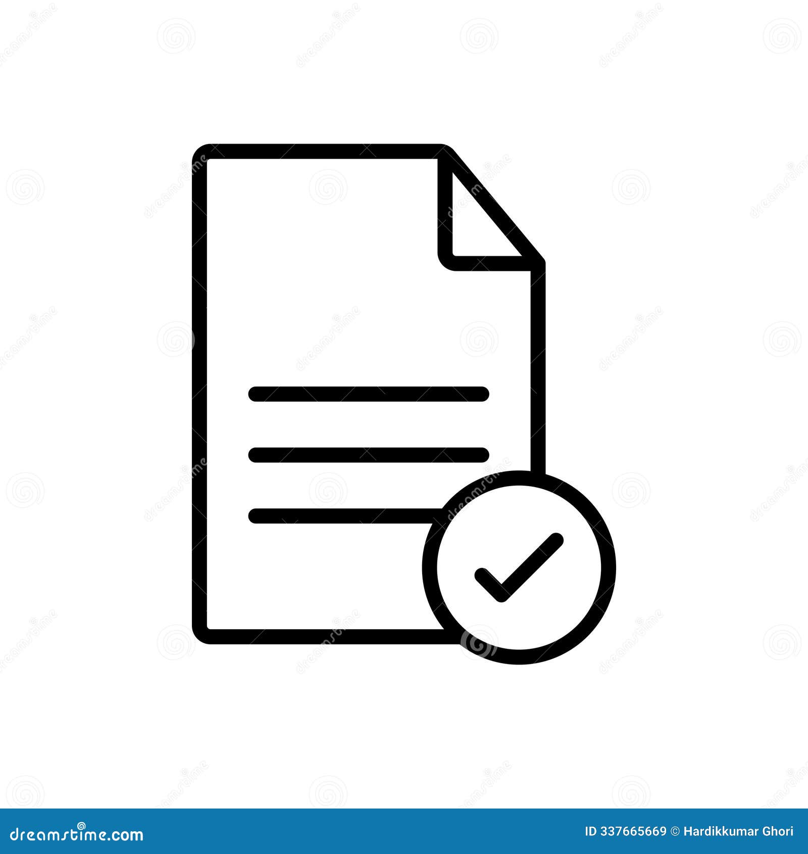 Accept Document Icon Set. Summary Done Sign. Qualification Paper with ...