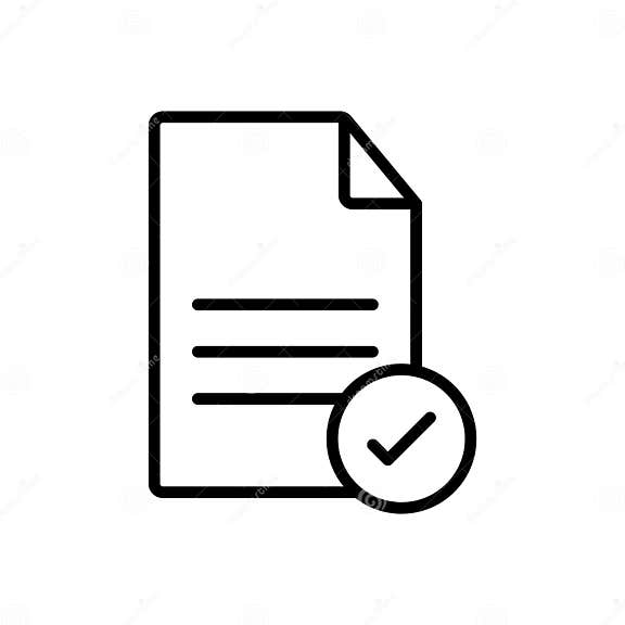 Accept Document Icon Set. Summary Done Sign. Qualification Paper with ...