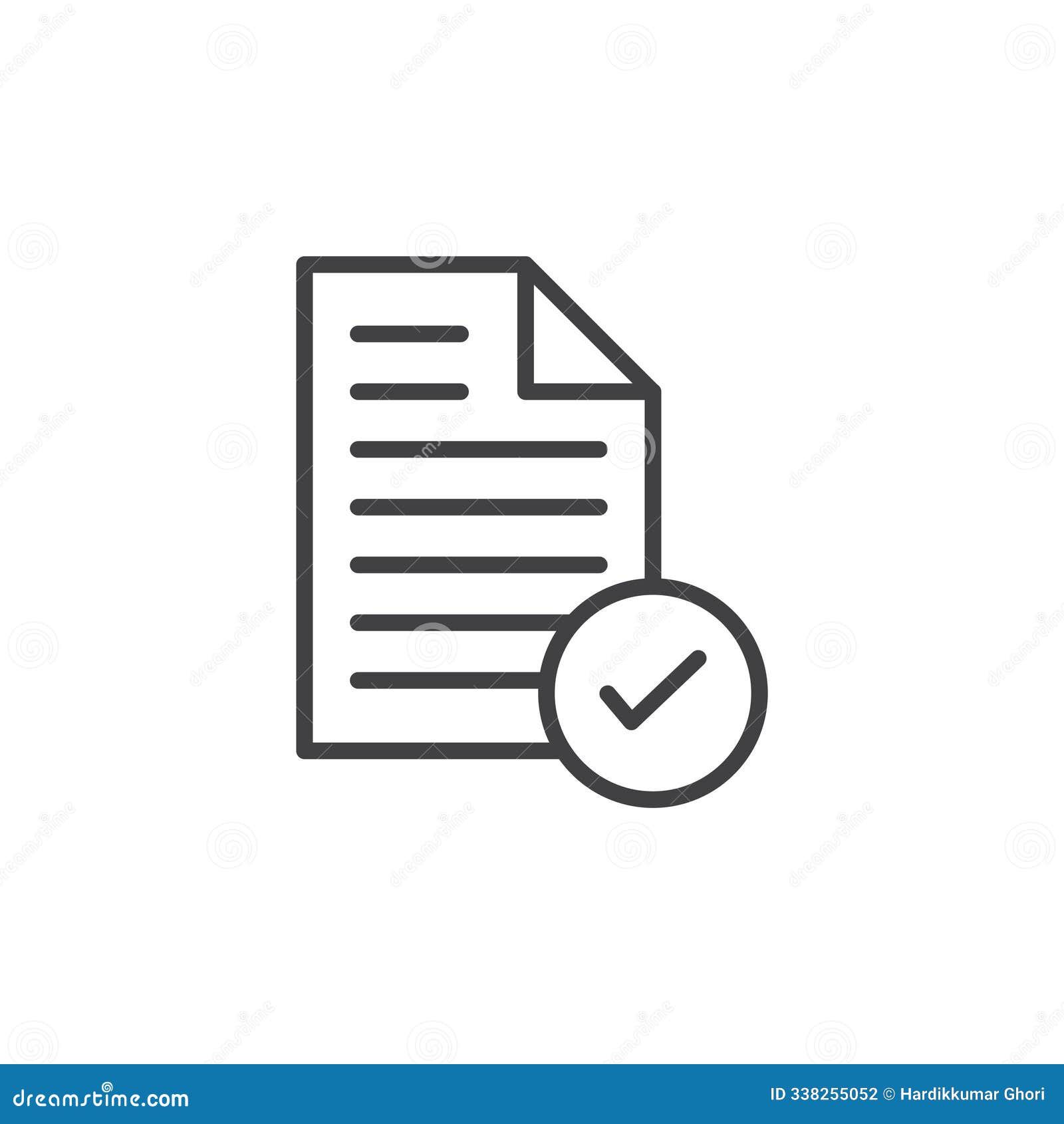 Accept Document Icon Set. Summary Done Sign. Qualification Paper with ...