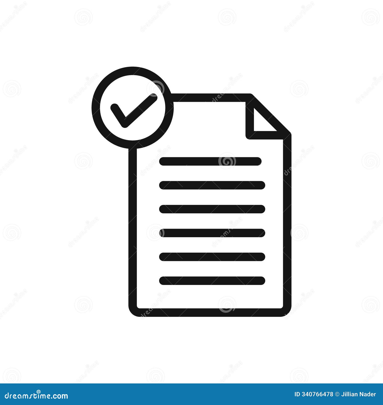 Accept Document Icon Thin Line Flat Illustration Stock Illustration ...