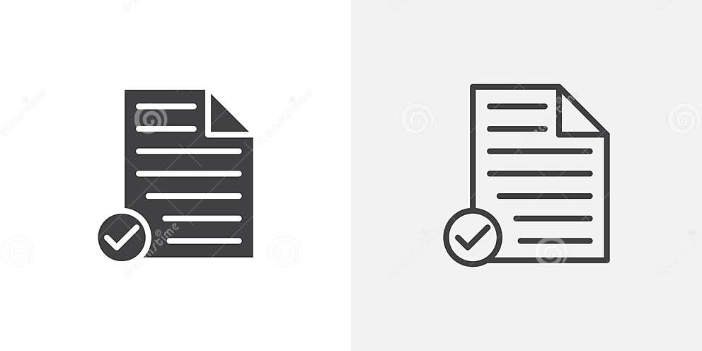 Accept Document Vecor Icon Set Stock Vector - Illustration of register ...
