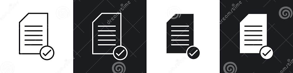 Accept document icon stock illustration. Illustration of outline ...
