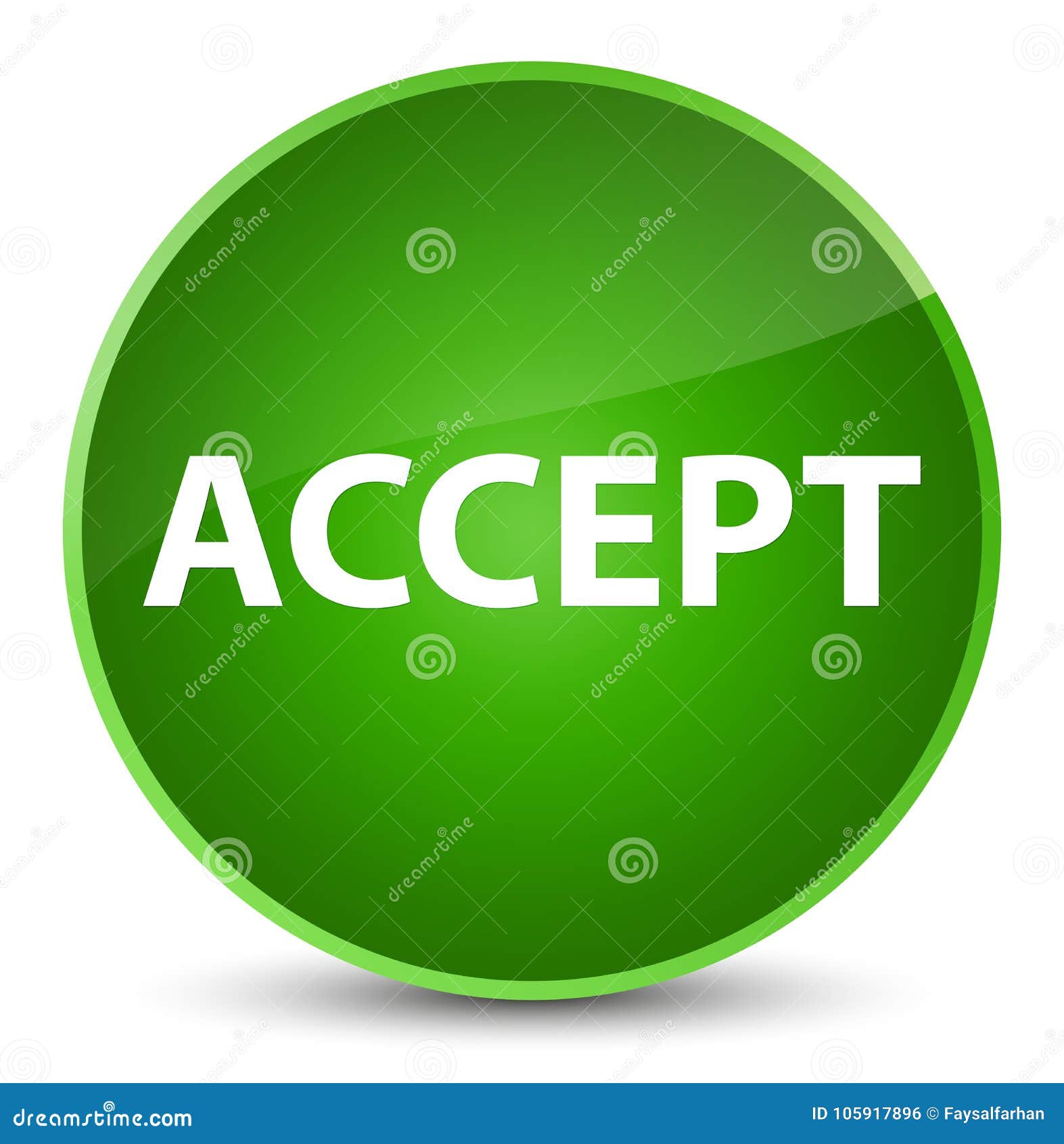 Accept Elegant Green Round Button Stock Illustration - Illustration of ...