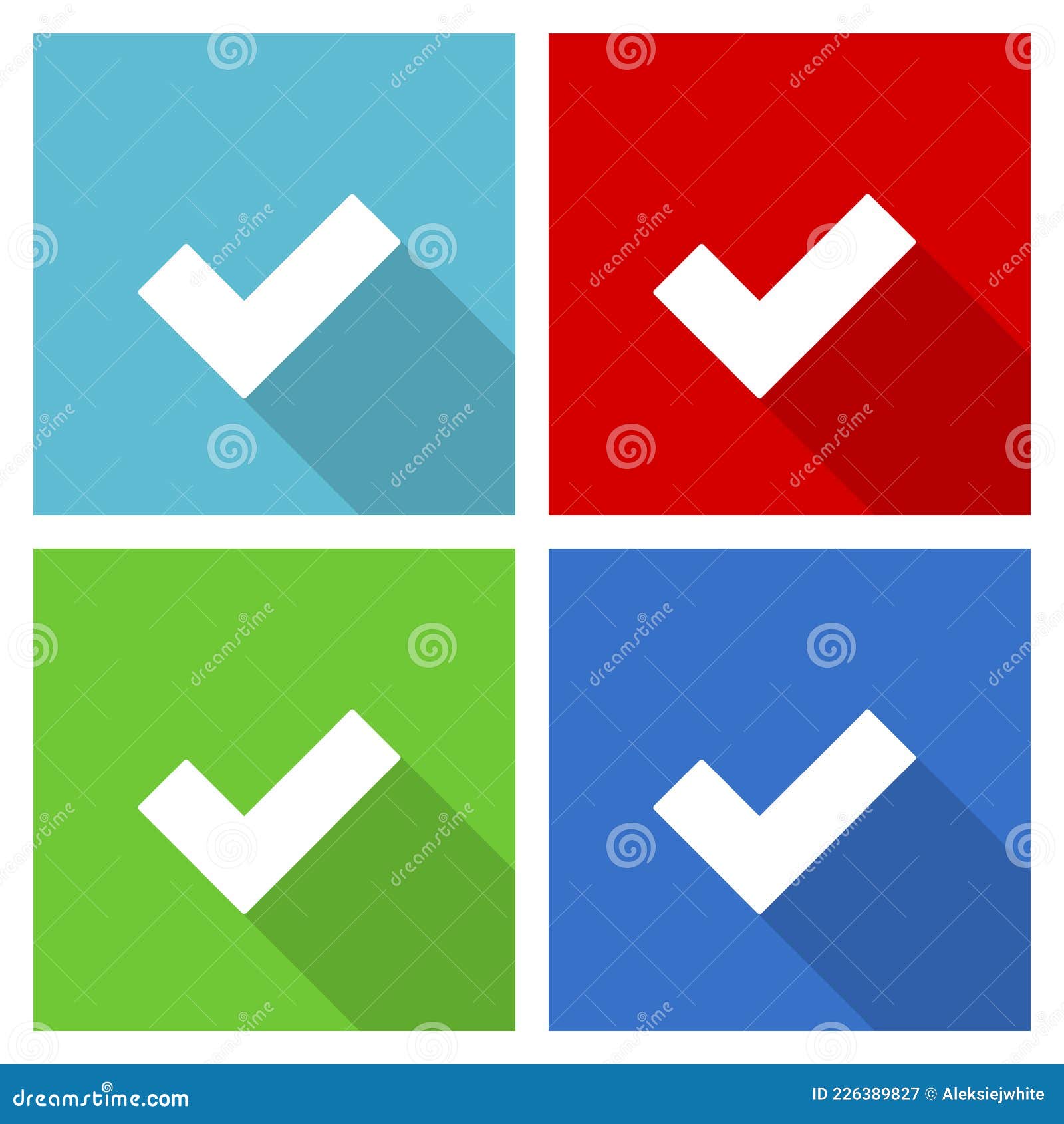 Accept Icon Set, Flat Design Vector Illustration in Eps 10 for ...