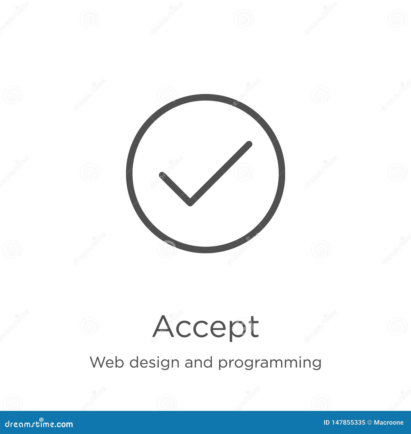 Accept Icon Vector From Web Design And Programming Collection. Thin ...