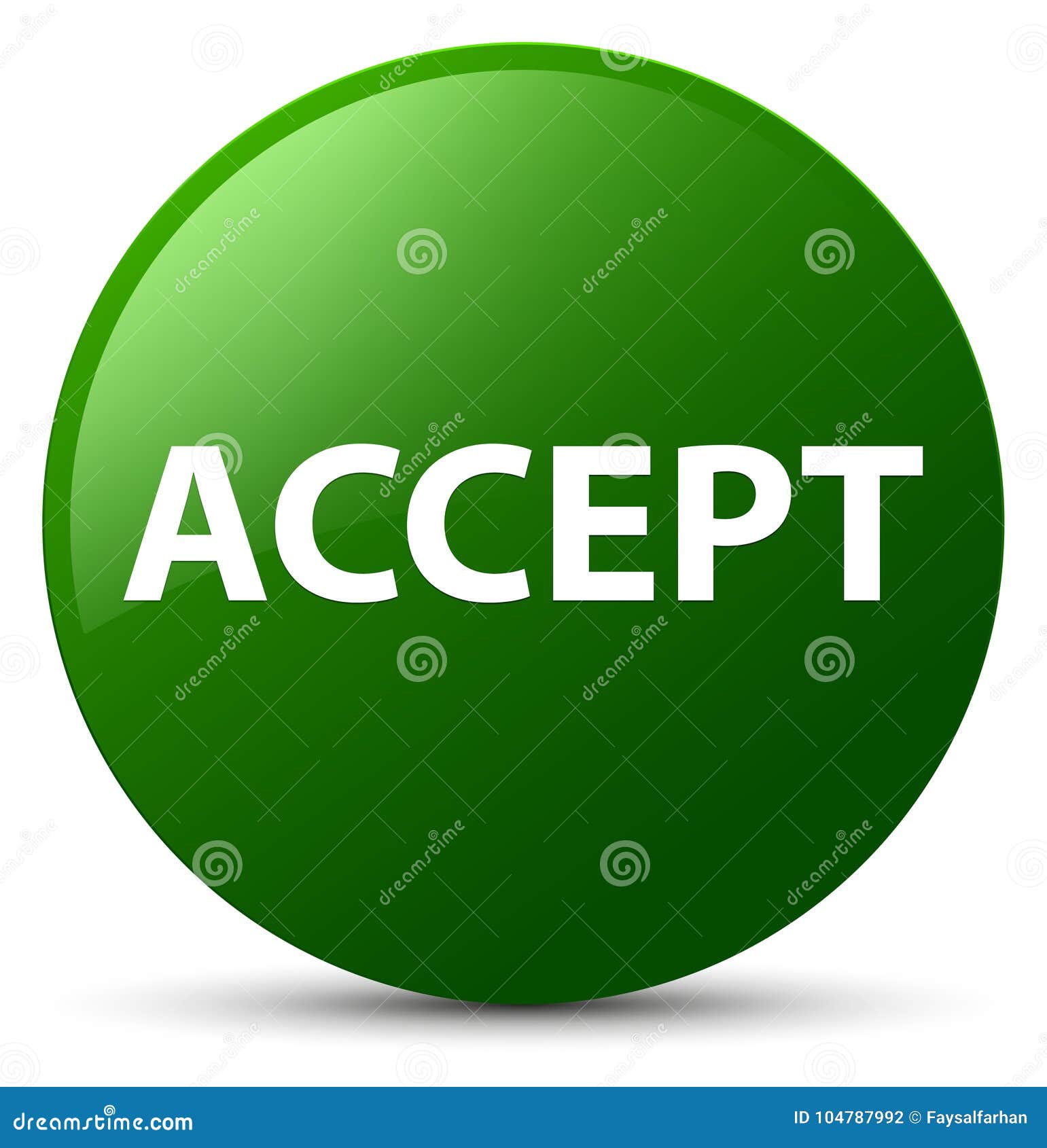 Accept green round button stock illustration. Illustration of text ...