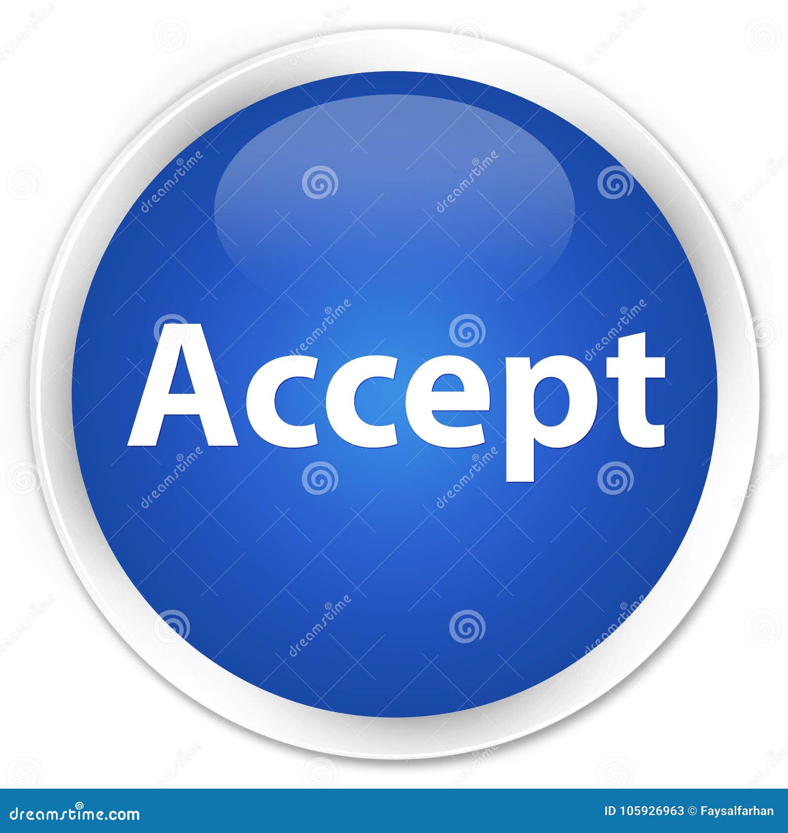 Accept Premium Blue Round Button Stock Illustration - Illustration of ...