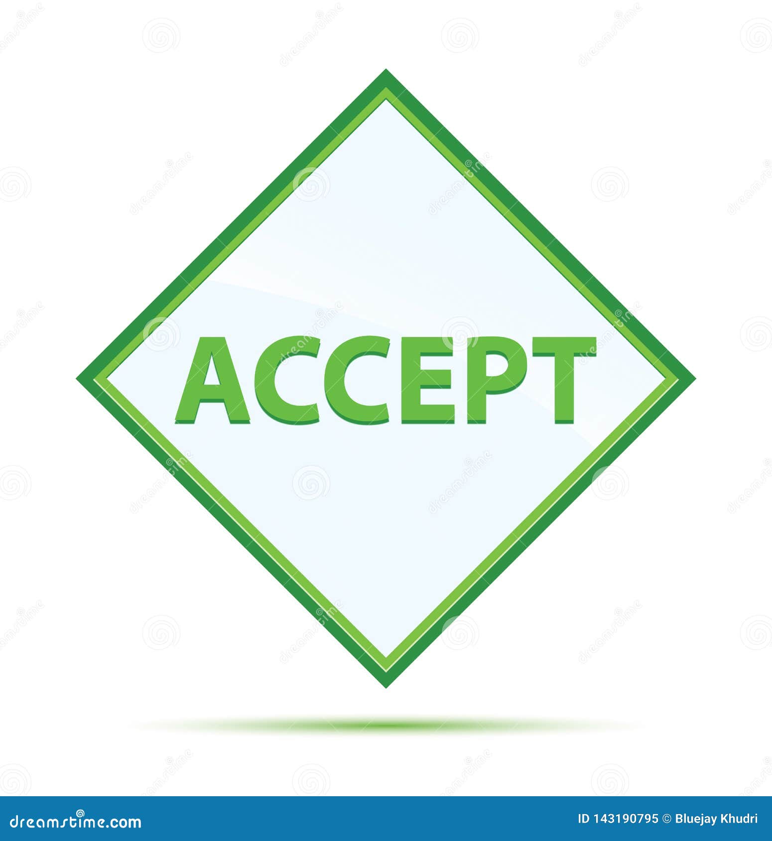 Accept Modern Abstract Green Diamond Button Stock Illustration ...
