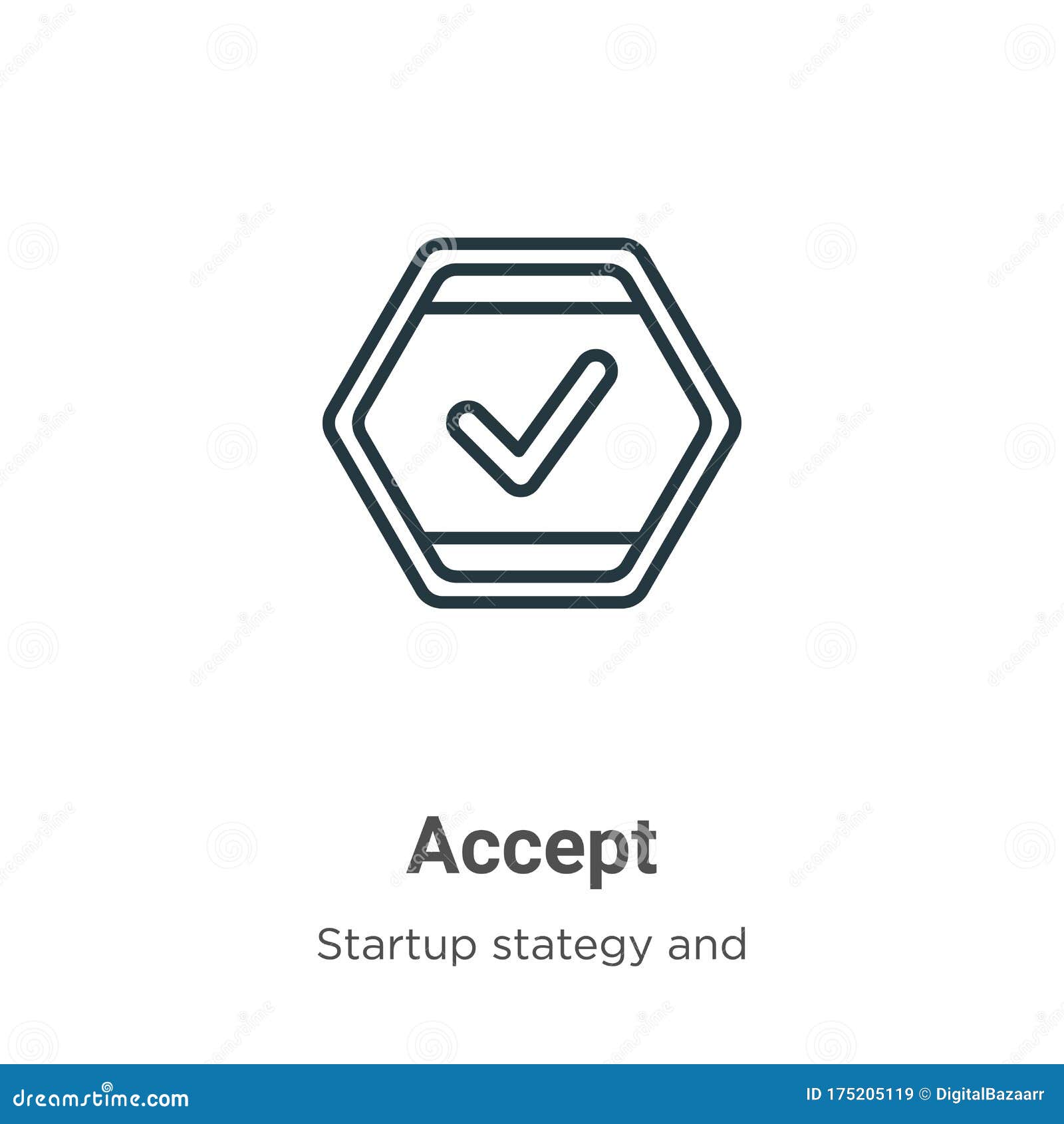 Accept Outline Vector Icon. Thin Line Black Accept Icon, Flat Vector ...