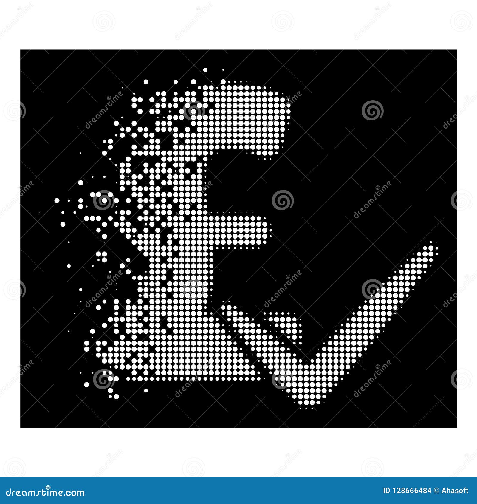 Bright Moving Dotted Halftone Accept Pound Icon Stock Vector ...